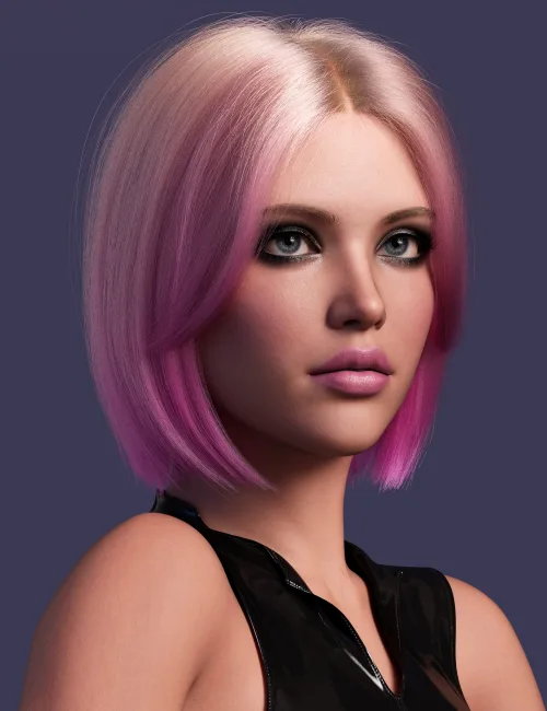 dForce Strand-Based Butterfly Bangs Bob Hair Color Expansion » 3DCU